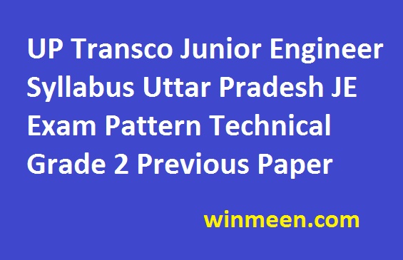 UP Transco Junior Engineer Syllabus Uttar Pradesh JE Exam Pattern ...