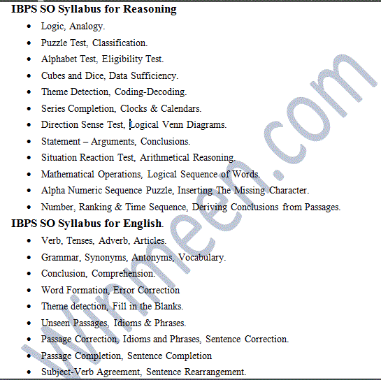 IBPS Specialist Officer Exam Pattern SO Syllabus Previous Solved ...
