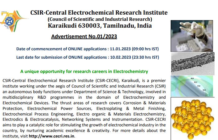 CECRI Karaikudi Recruitment 2023 20 Scientist Posts - WINMEEN